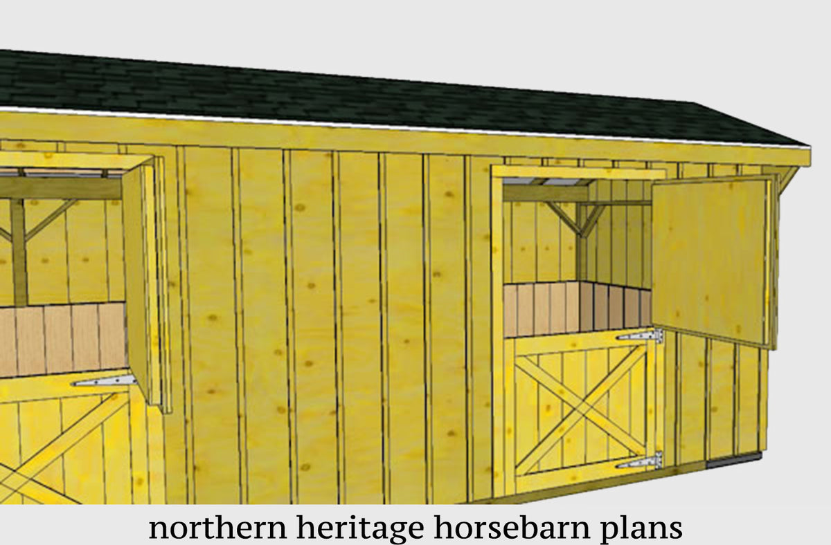 12x30 Horse Barn Plan with added tack room bonus- 2 stall – Northern ...